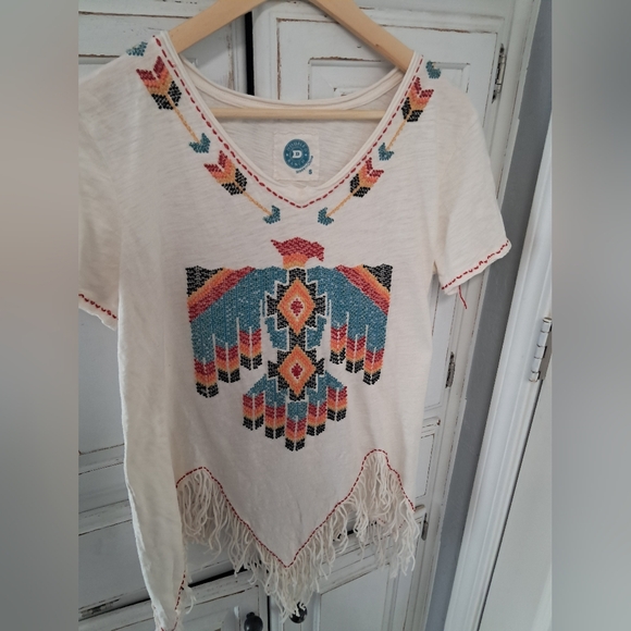 Double D Ranch | Tops | Double D Ranch Southwestern Embroidered Fringe ...